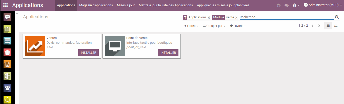 Installation du module de gestion des ventes Odoo | Pragmatic System Installation du module de gestion des ventes Odoo | Pragmatic System